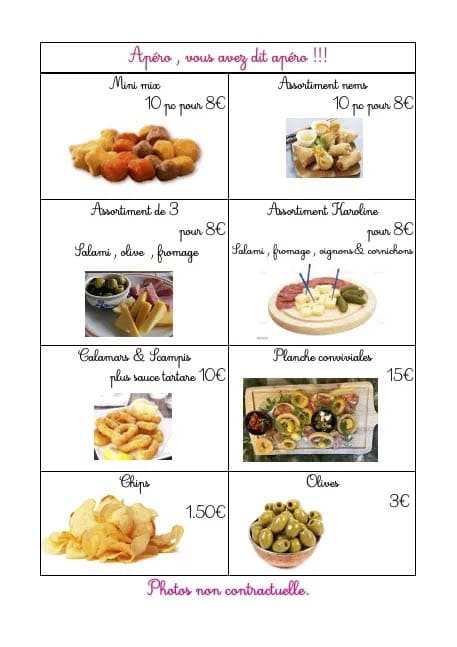 Notre menu à Tamines - Restaurant Karoline