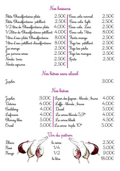 Notre menu à Tamines - Restaurant Karoline